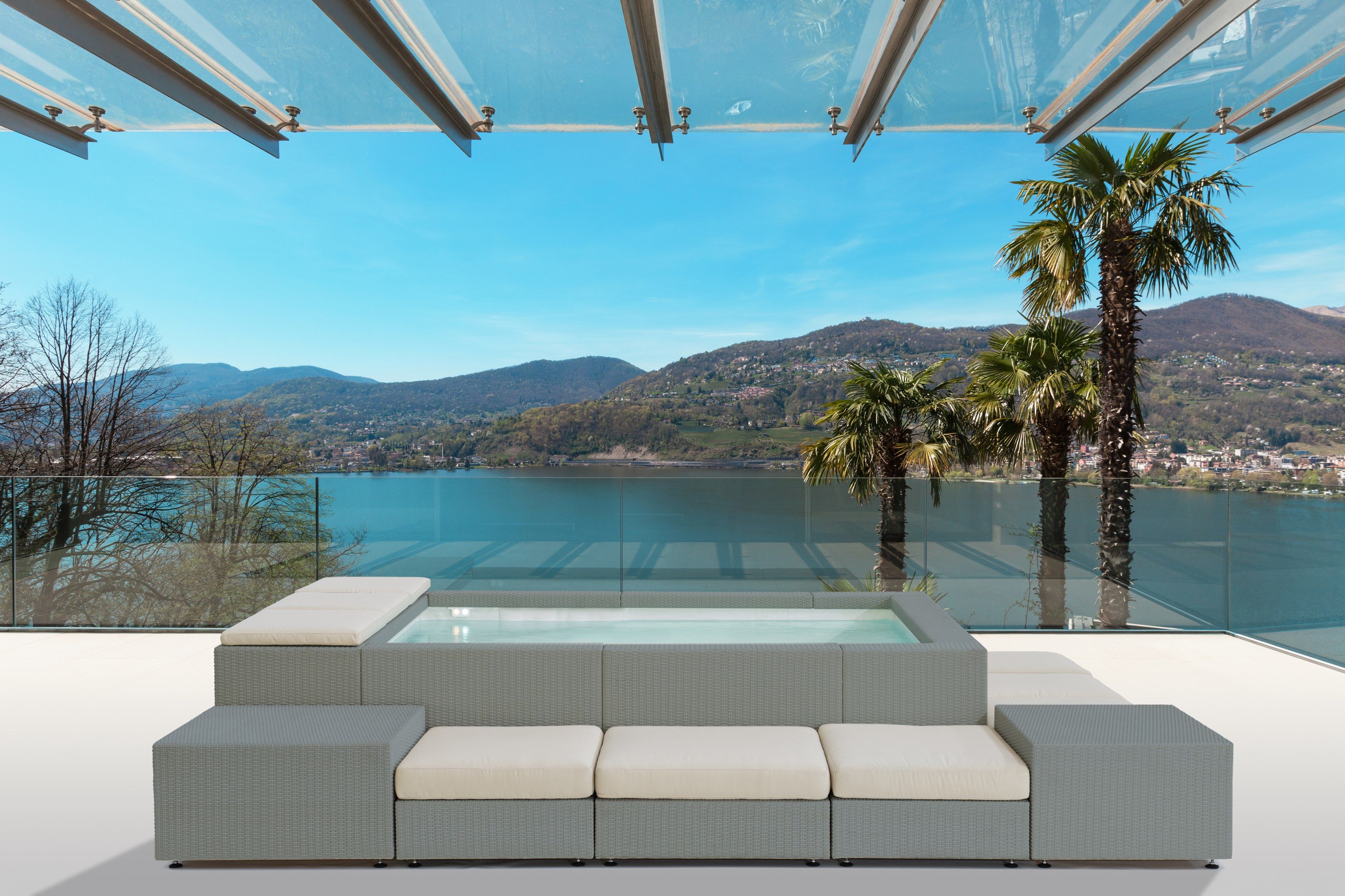 Mini-pool with hydro-massage, heater and external seats PLAYA LIVING By ...