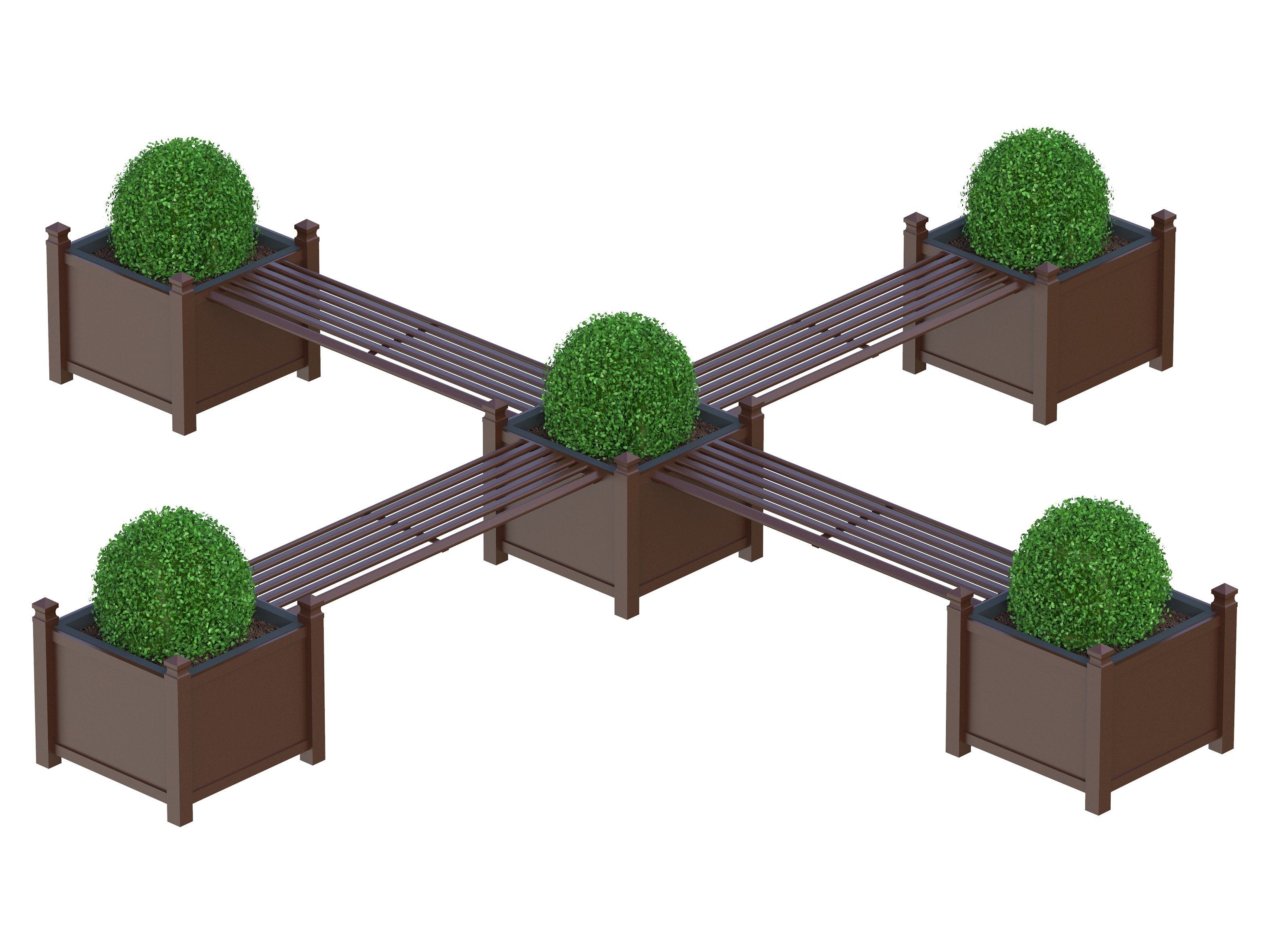 PLAZA | Bench with Integrated Planter By Lazzari