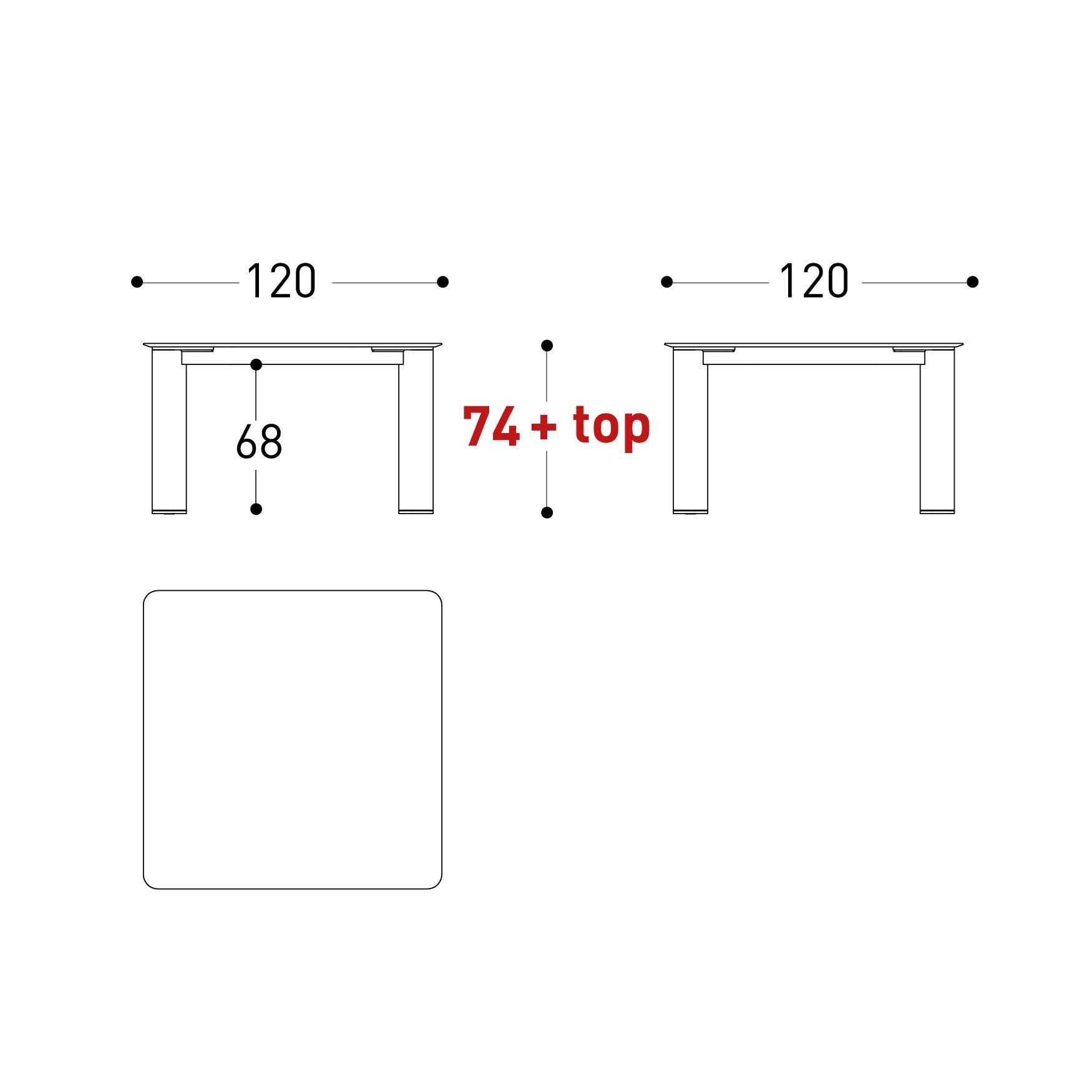 PLINTO Tavolo da giardino quadrato in alluminio e top in hpl By ...