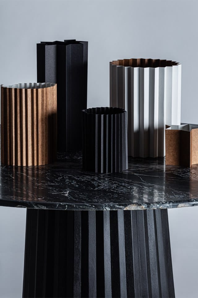 PLISSÉ WOOD | Table Round mango and marble table By Vical Home | design ...