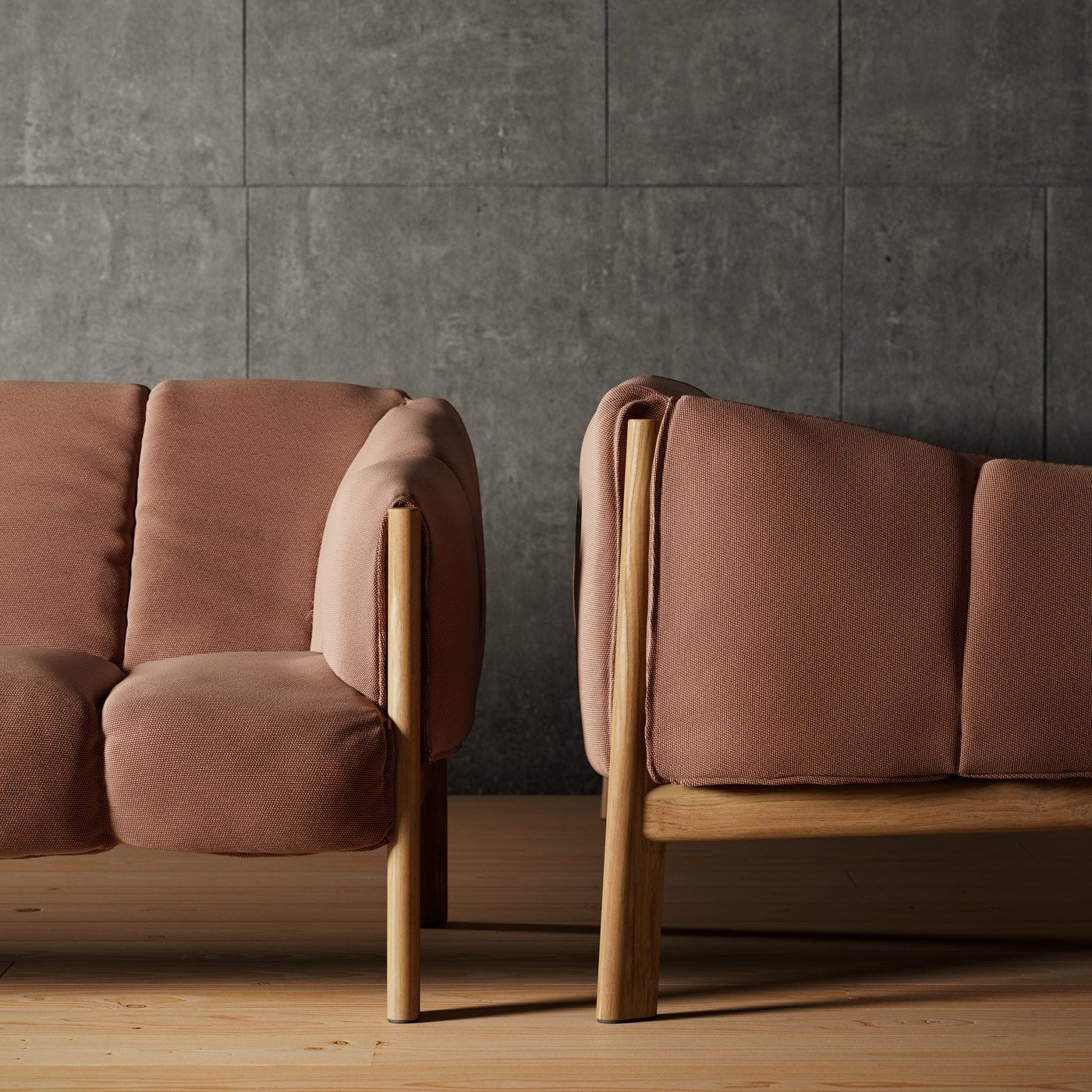 PLUMON 3 seater fabric garden sofa By Kettal | design Patricia Urquiola