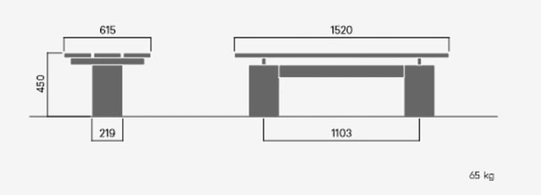 PLINTH Rectangular steel and wood table for public areas By VESTRE ...