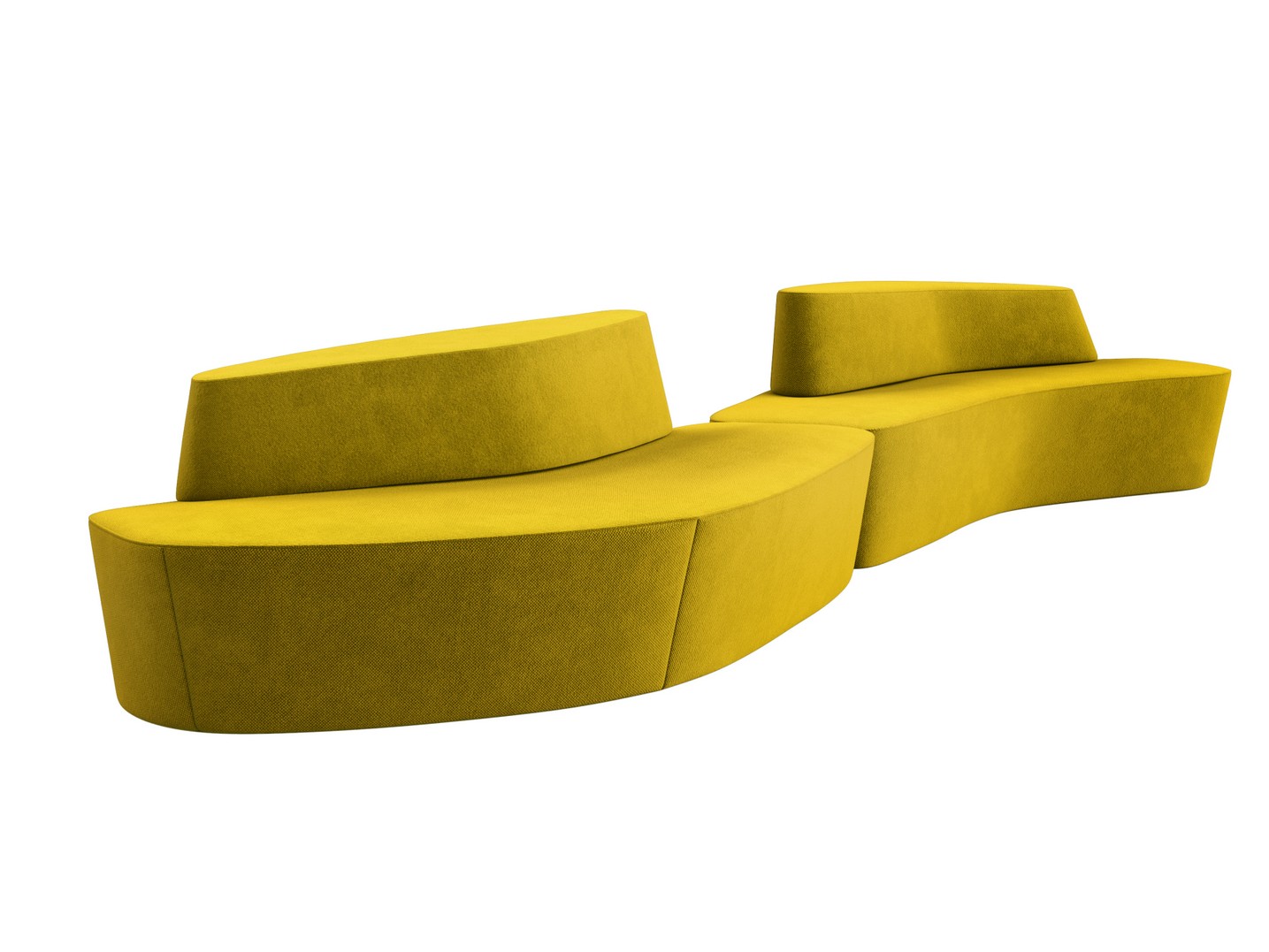 POLAR Fabric bench with back By Tacchini | design PearsonLloyd