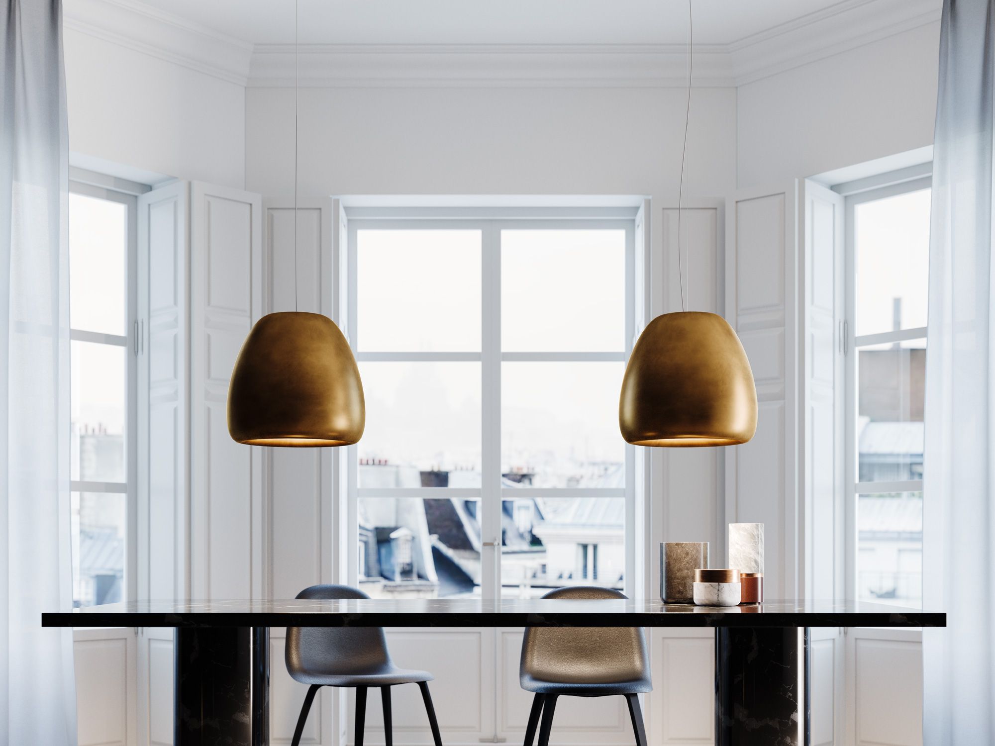 LED direct light pendant lamp POMI By Rotaliana design Paolo Rizzatto