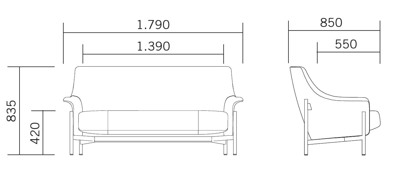 PORTS LOUNGE SOFA Collezione Ports By BENE design PearsonLloyd