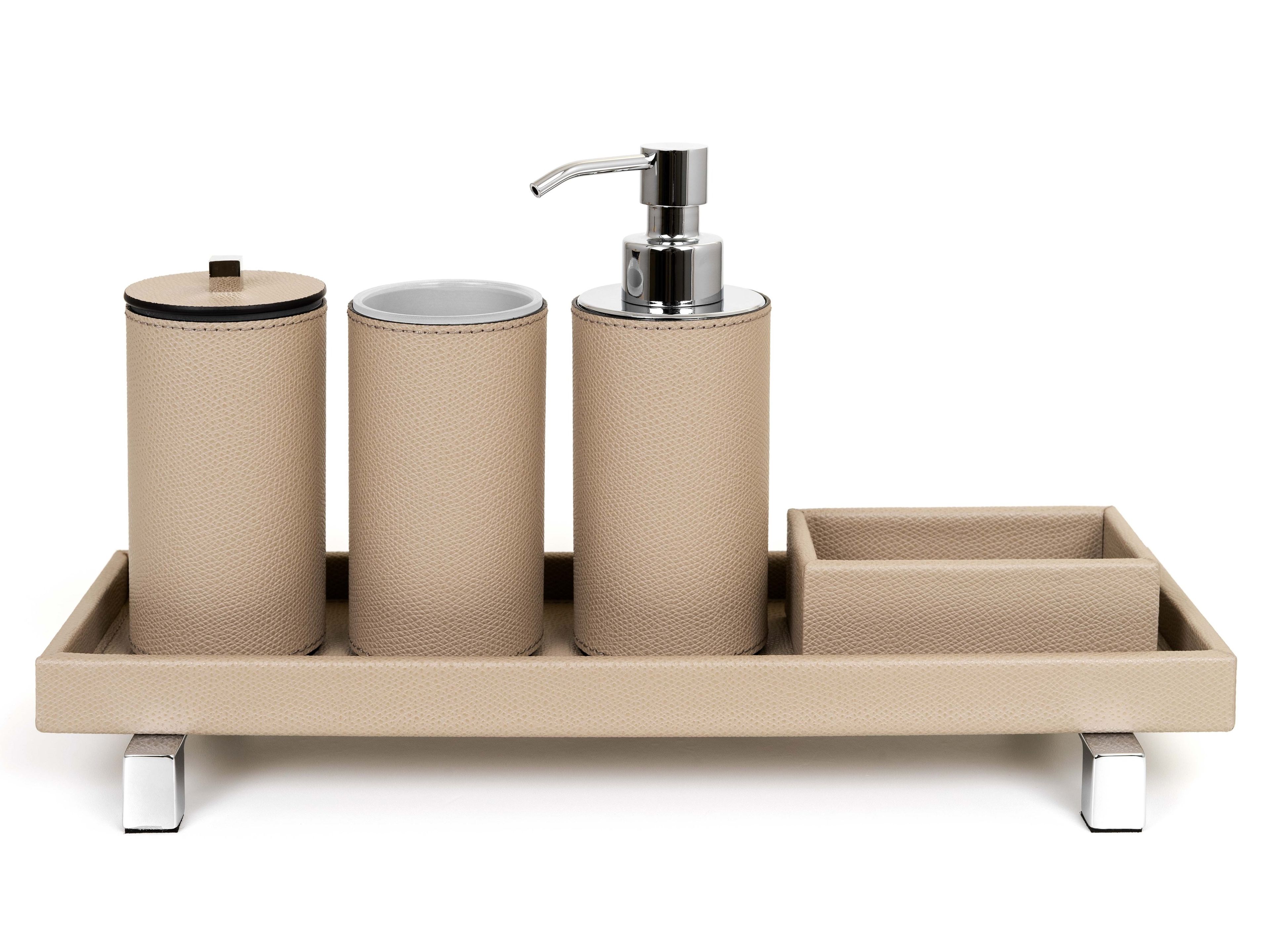 POSEIDON Leather bathroom set By Pinetti
