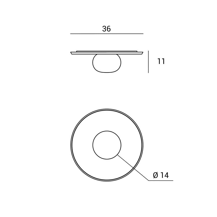 POT Metal wall lamp / ceiling lamp By Miloox | design Davide Negri