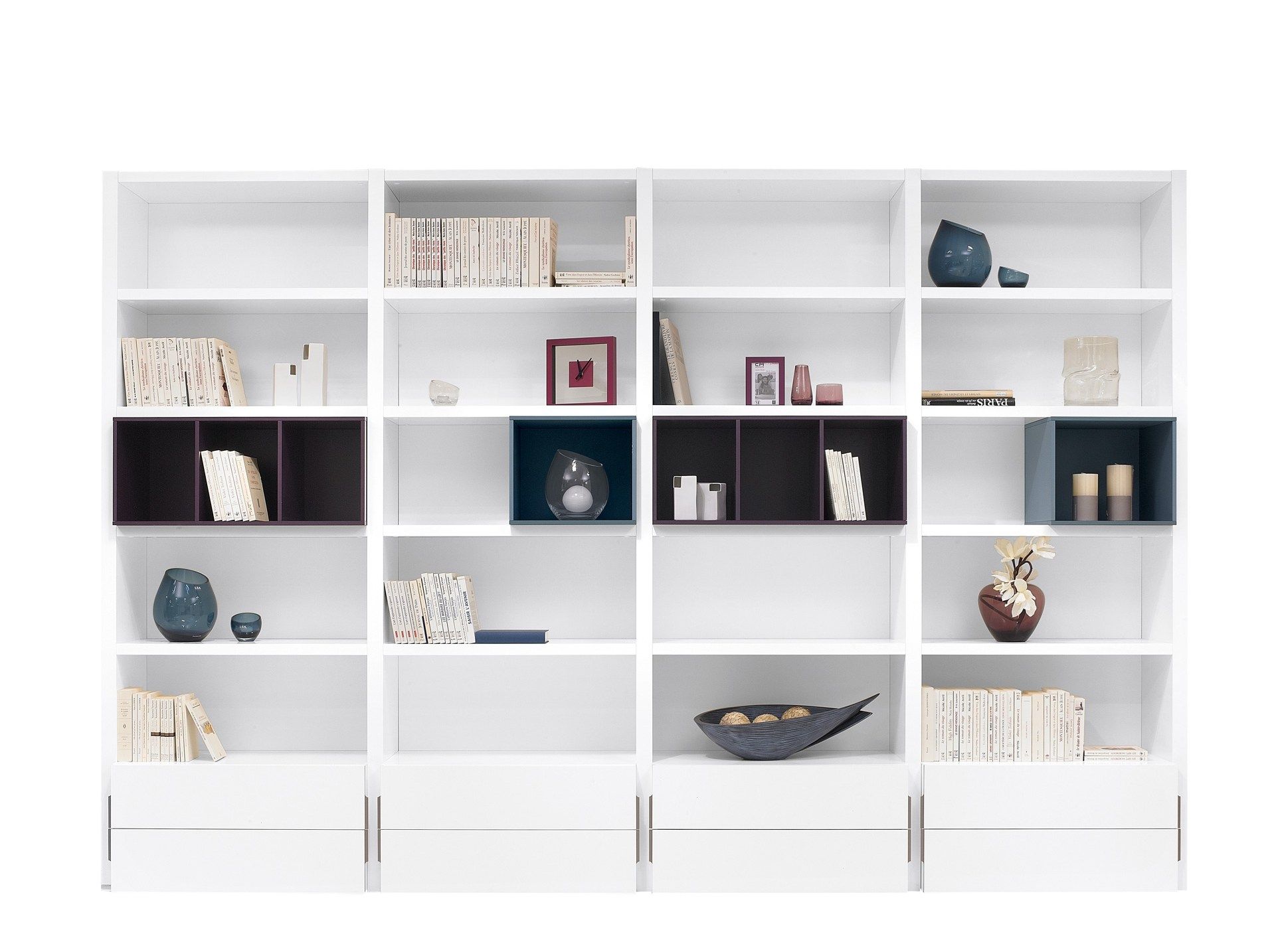 Open bookcase with drawers PREFACE - LAYOUT 4 By GAUTIER FRANCE