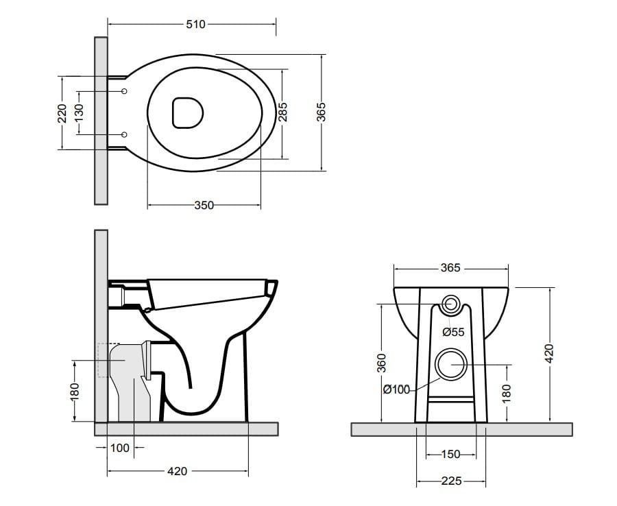 PRIME Wc in ceramica a pavimento By Axa | design Romano Adolini