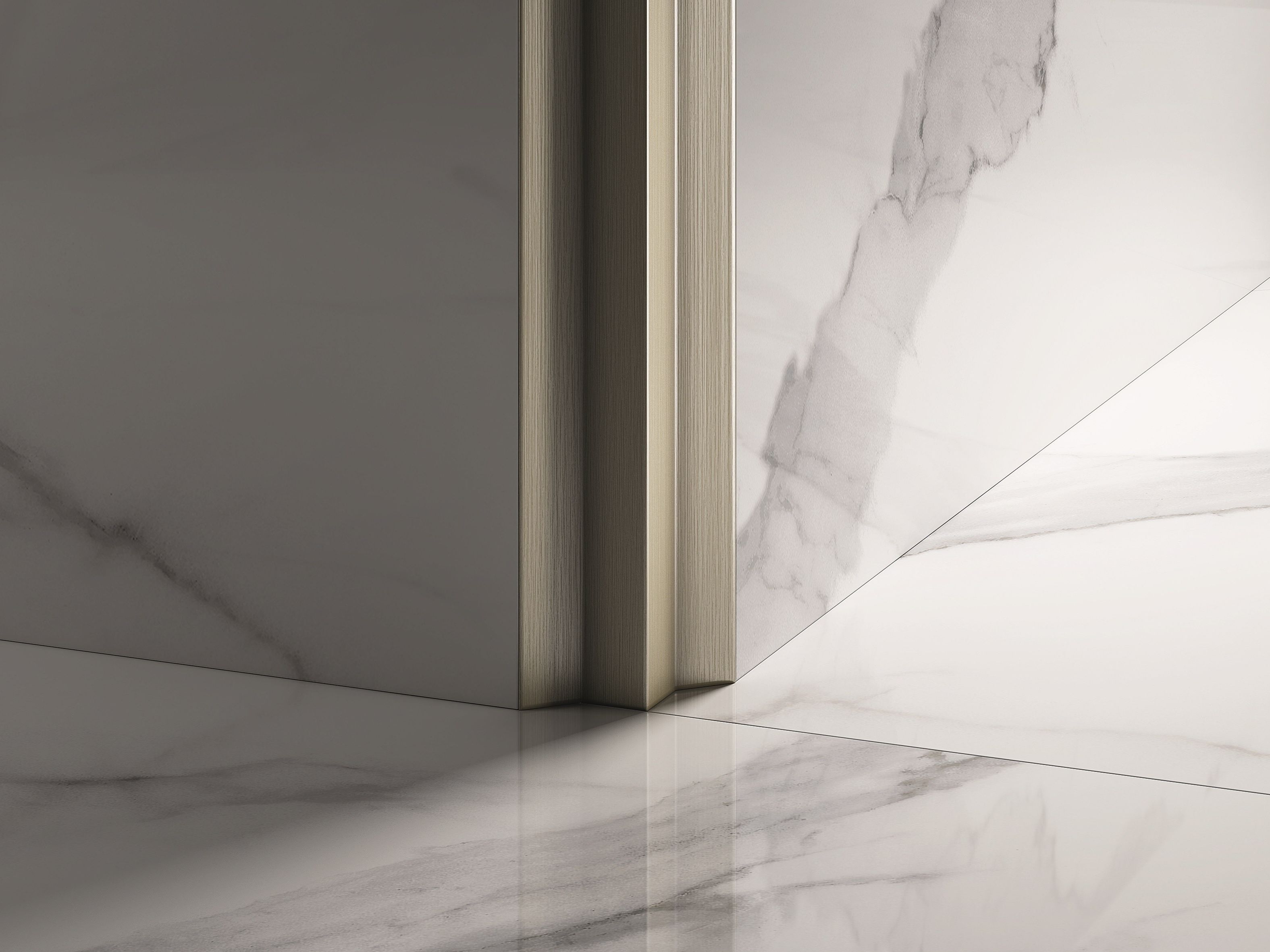 Decorative aluminium edge profile for walls PROANGLE AQ By PROFILPAS