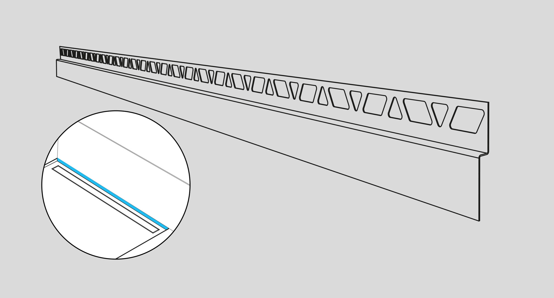 Stainless steel shower channel PROFILE DRAIN K By PROFILITEC