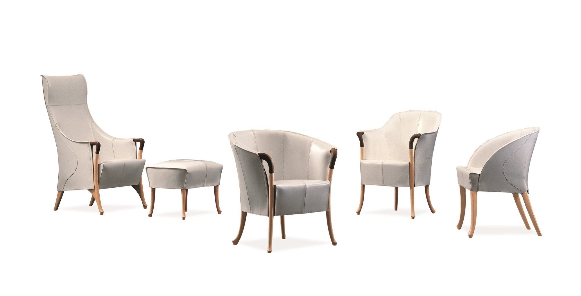 PROGETTI | Tanned leather easy chair Progetti Collection By Giorgetti