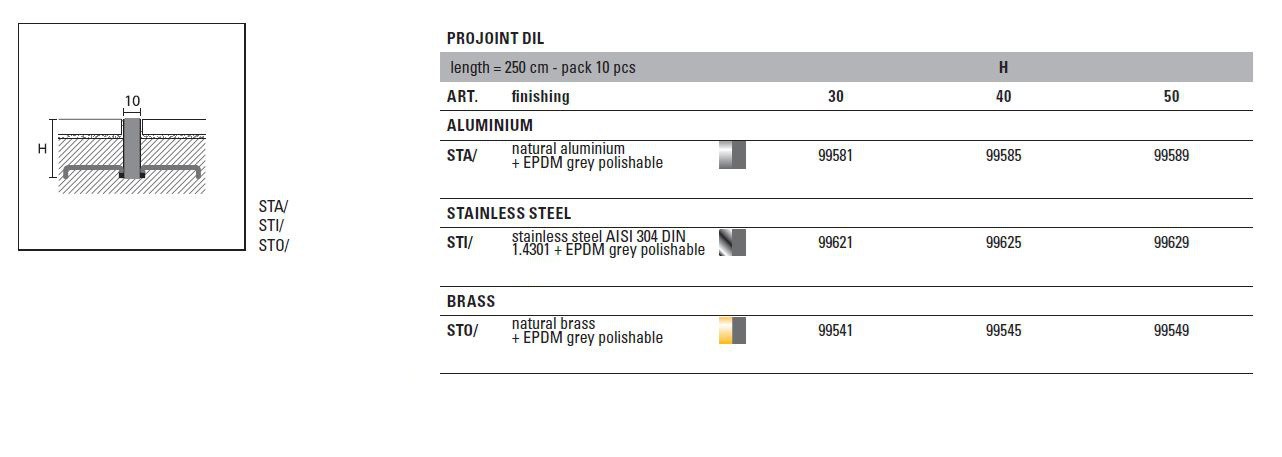 Flooring joint PROJOINT DIL STI Cerfix® Projoint Collection By PROFILPAS