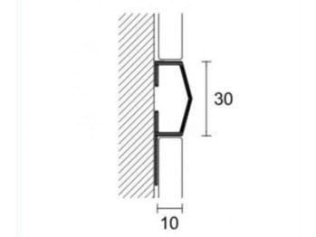 Decorative metal edge profile for walls PROLIST V AV/1-AVK/1 By PROFILPAS