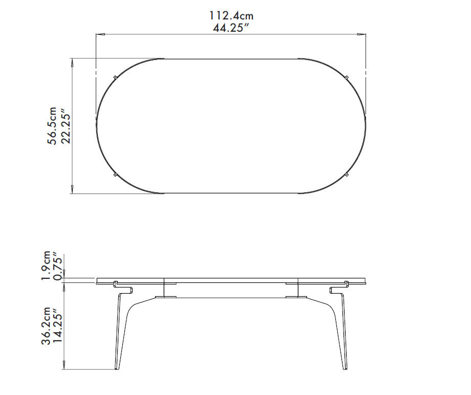 PRONG RACETRACK | Coffee table for living room Prong Collection By ...