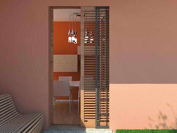 GRIDSHUTTER Subframe with single door for security grille, for shutters ...