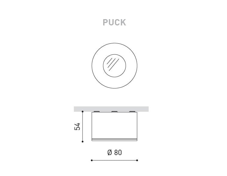 LED aluminium ceiling lamp PUCK By Arkoslight design Rubén Saldaña