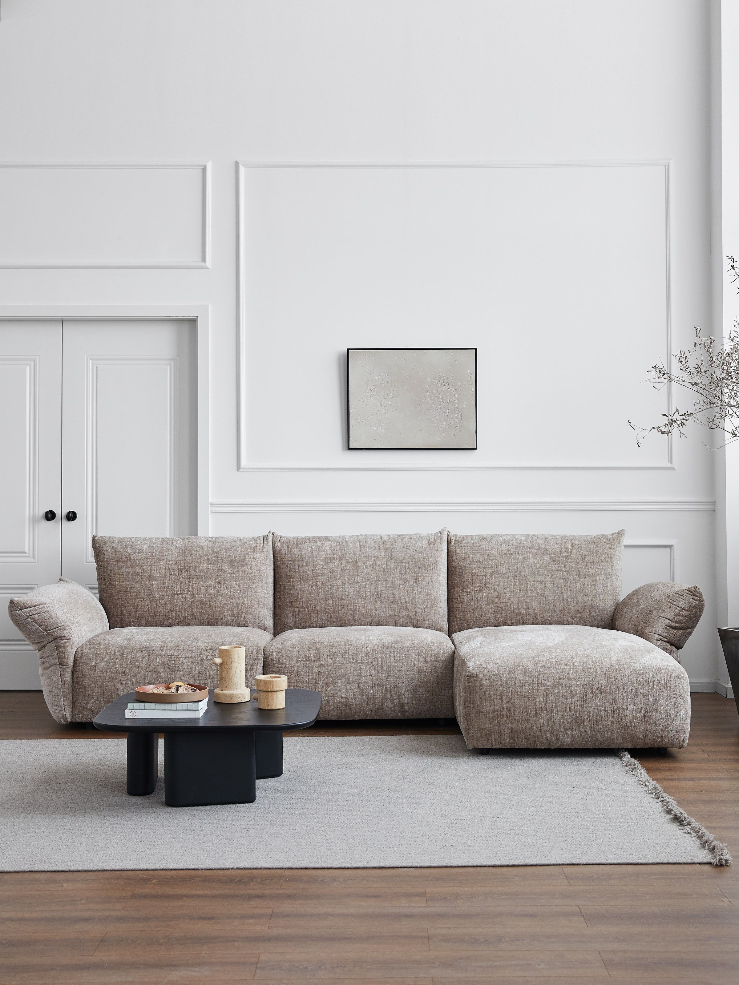 PUFF Divano in tessuto con chaise longue By grado design