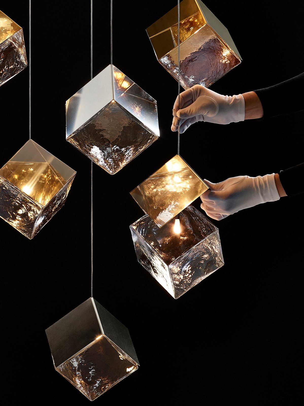 PYRITE 12 Handmade Blown crystal chandelier By Bomma | design DECHEM Studio