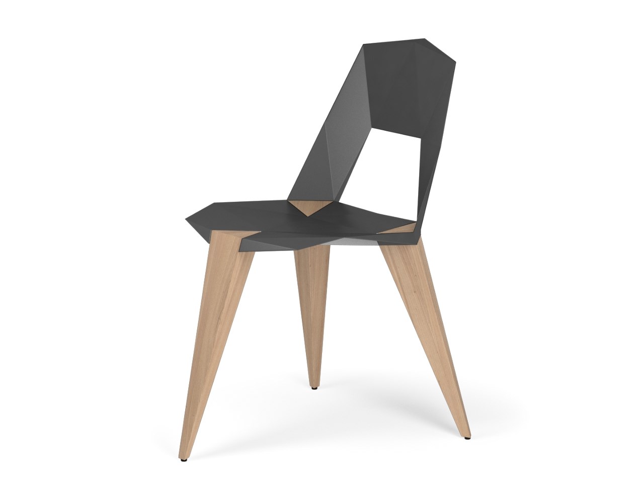Aluminium and wood chair PYTHAGORAS3 By KUBIKOFF design Sander Mulder