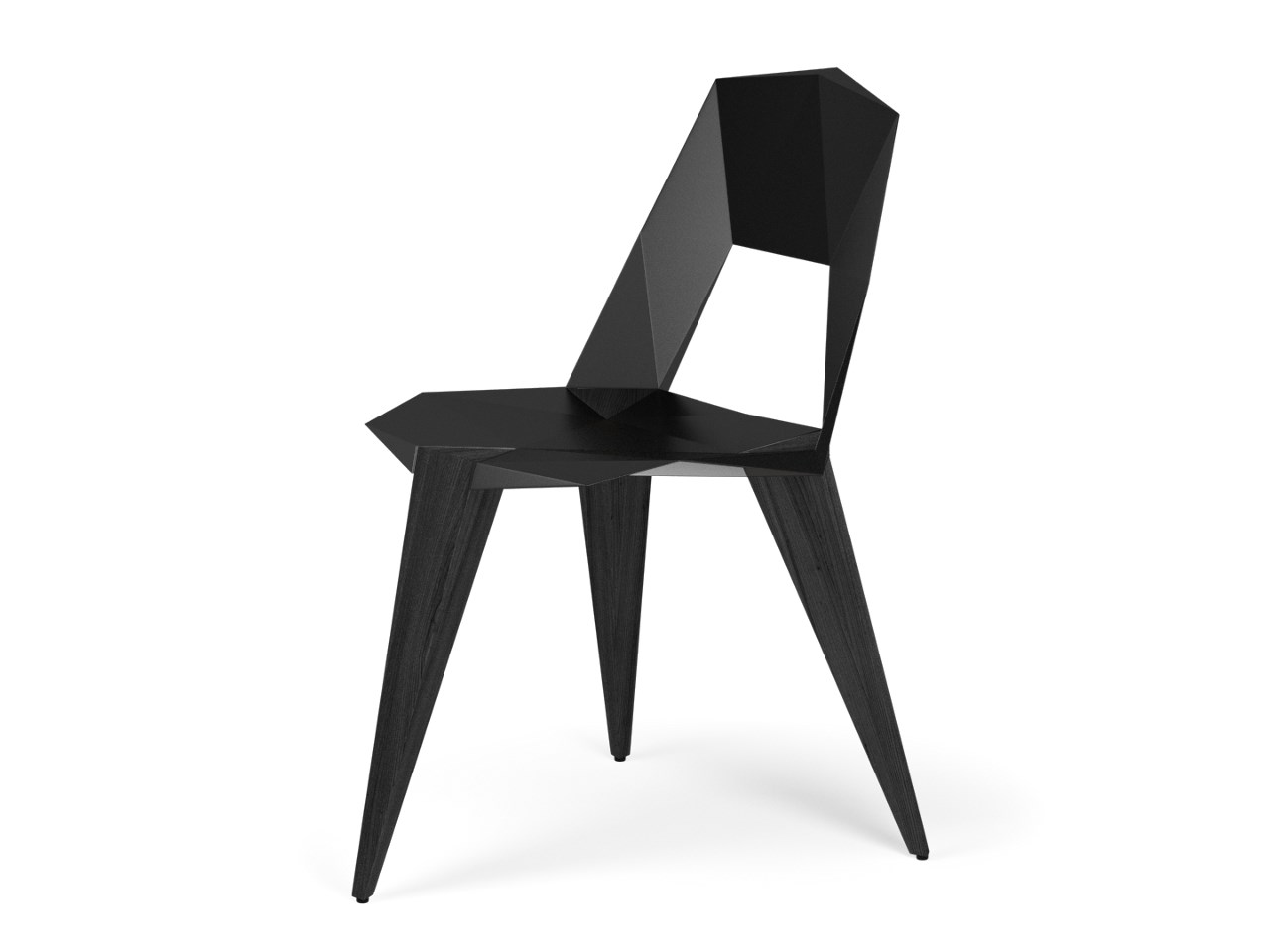 Aluminium and wood chair PYTHAGORAS3 By KUBIKOFF design Sander Mulder