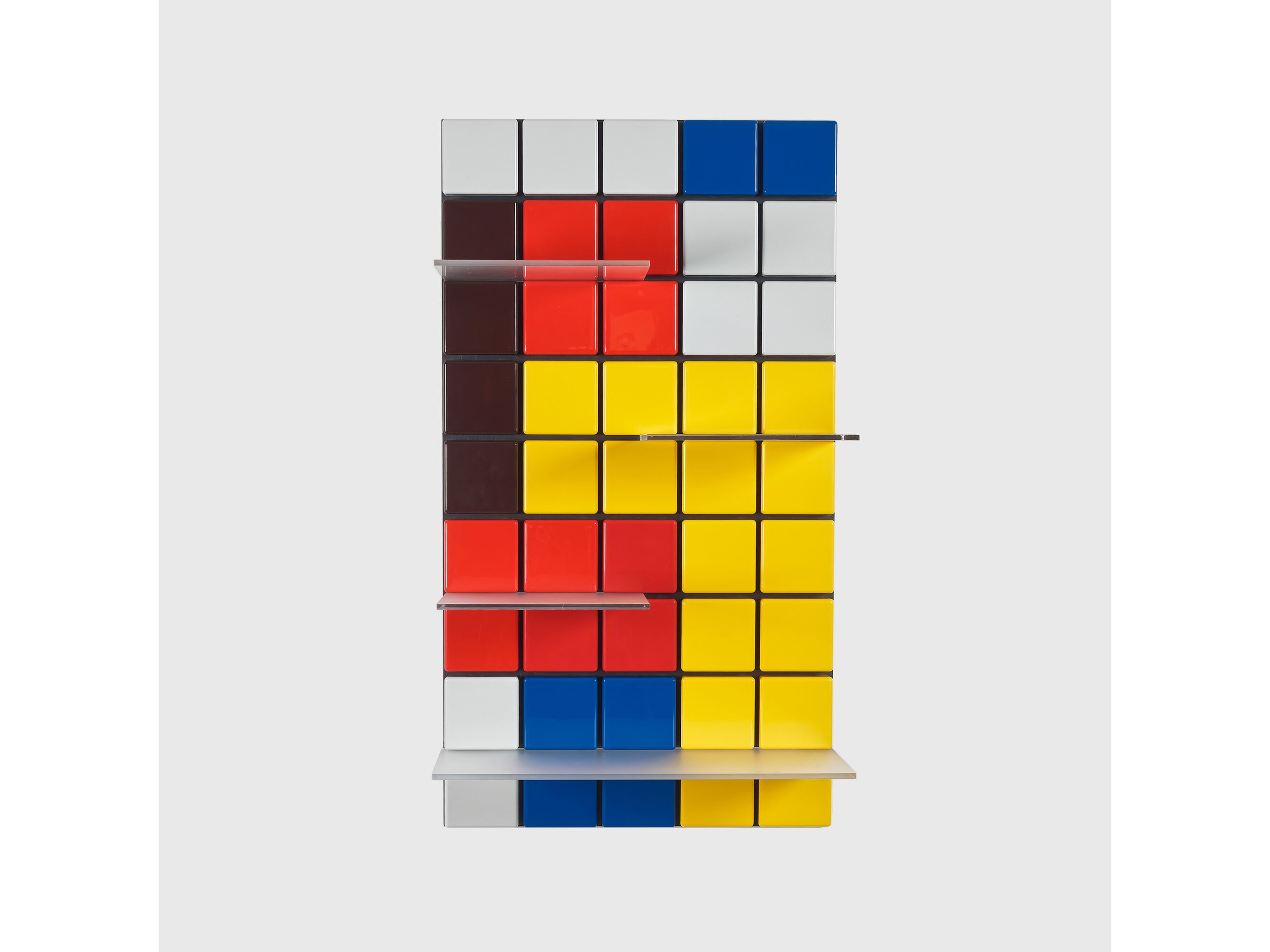 CONFETTI CK BAUHAUS Modular floating ABS bookcase By Pellington Design