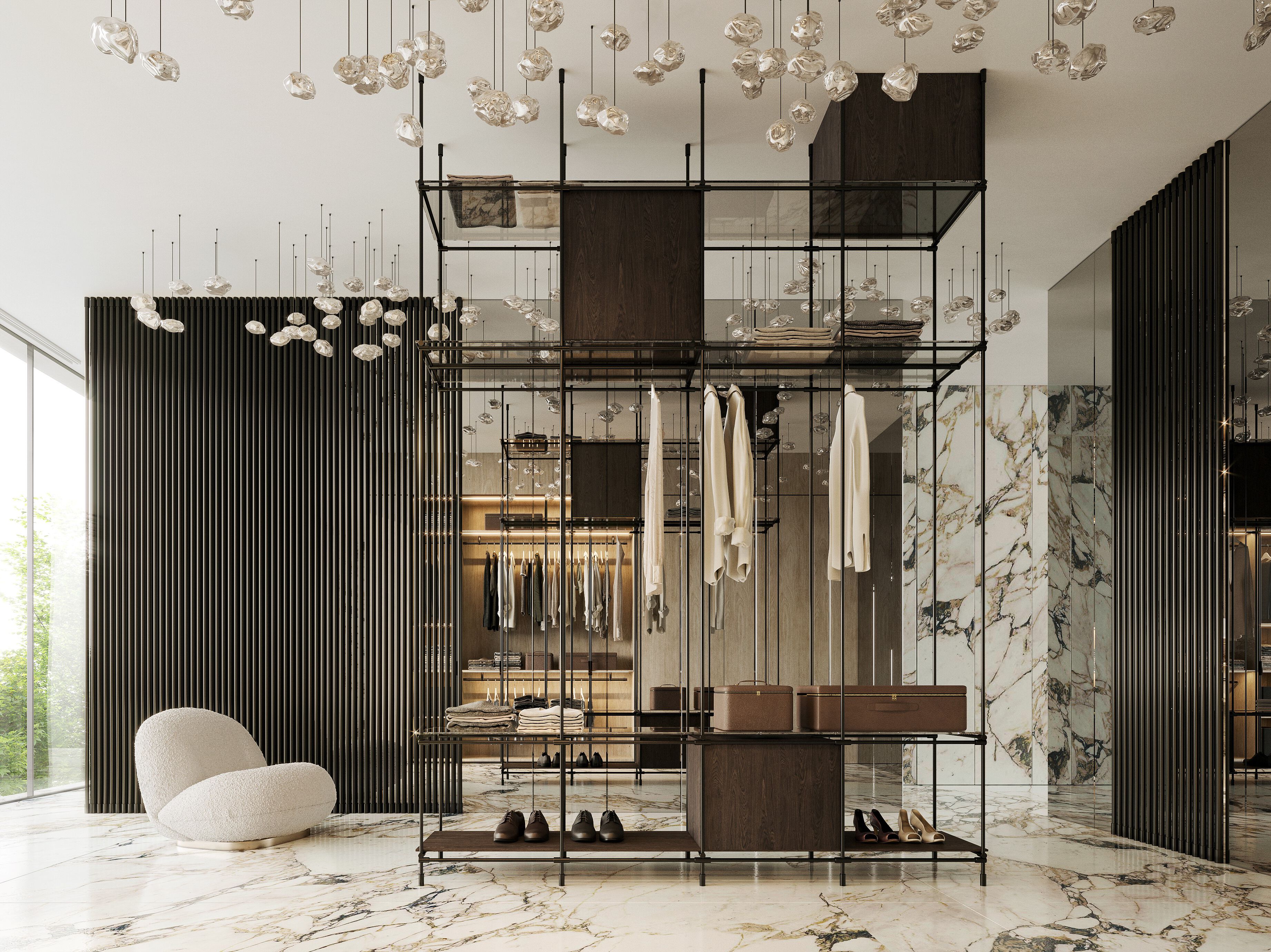 WARDROBE RAIL SYSTEM N° 25 Walk-in wardrobe By P&G KONZEPT