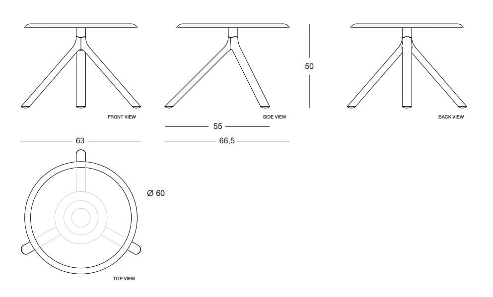 MIURA Folding round coffee table By Plank | design Konstantin Grcic