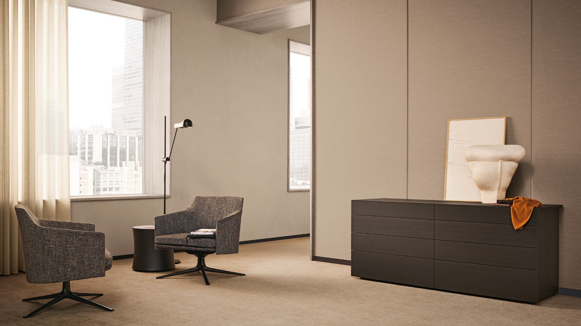 ABBINABILI Wooden chest of drawers By Poliform