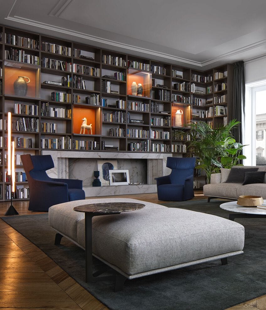 BABA Round marble side table By Poliform | design Roberto Barbieri