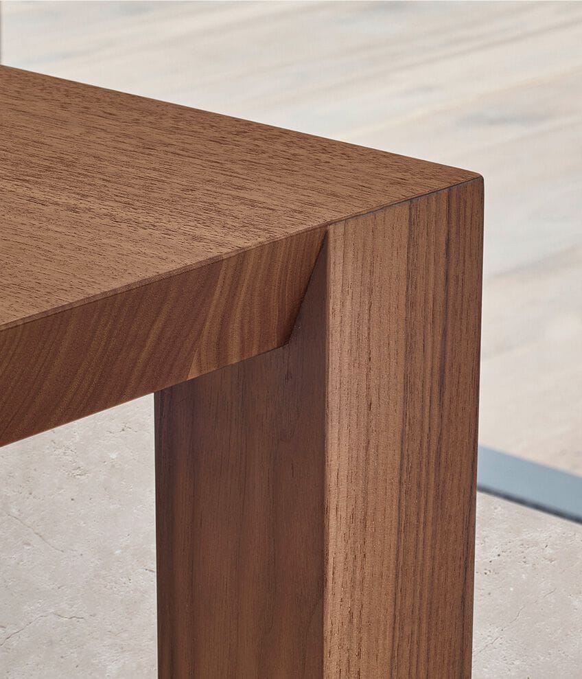 BLADE Rectangular walnut table By Poliform