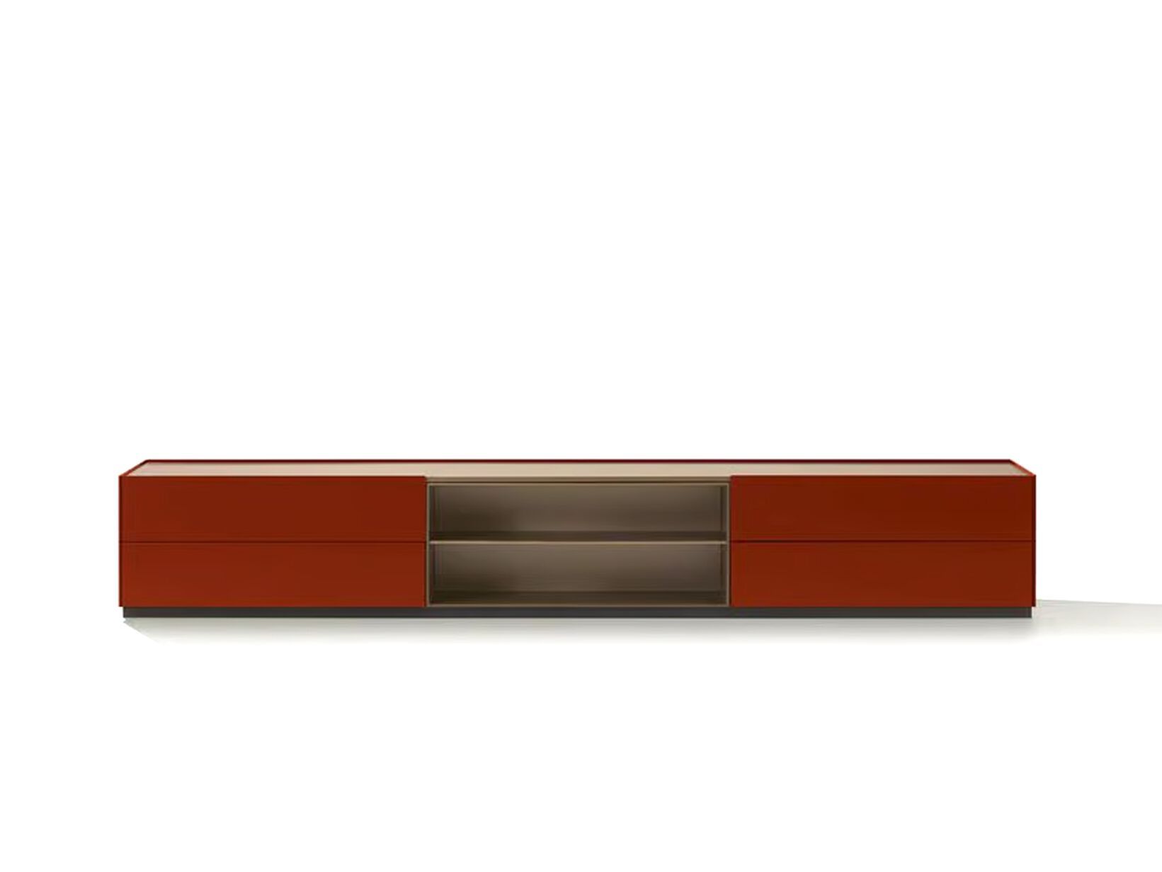 CODE Mobile TV basso in legno con cassetti By Poliform