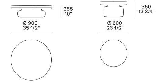 CREW Round garden side table By Poliform