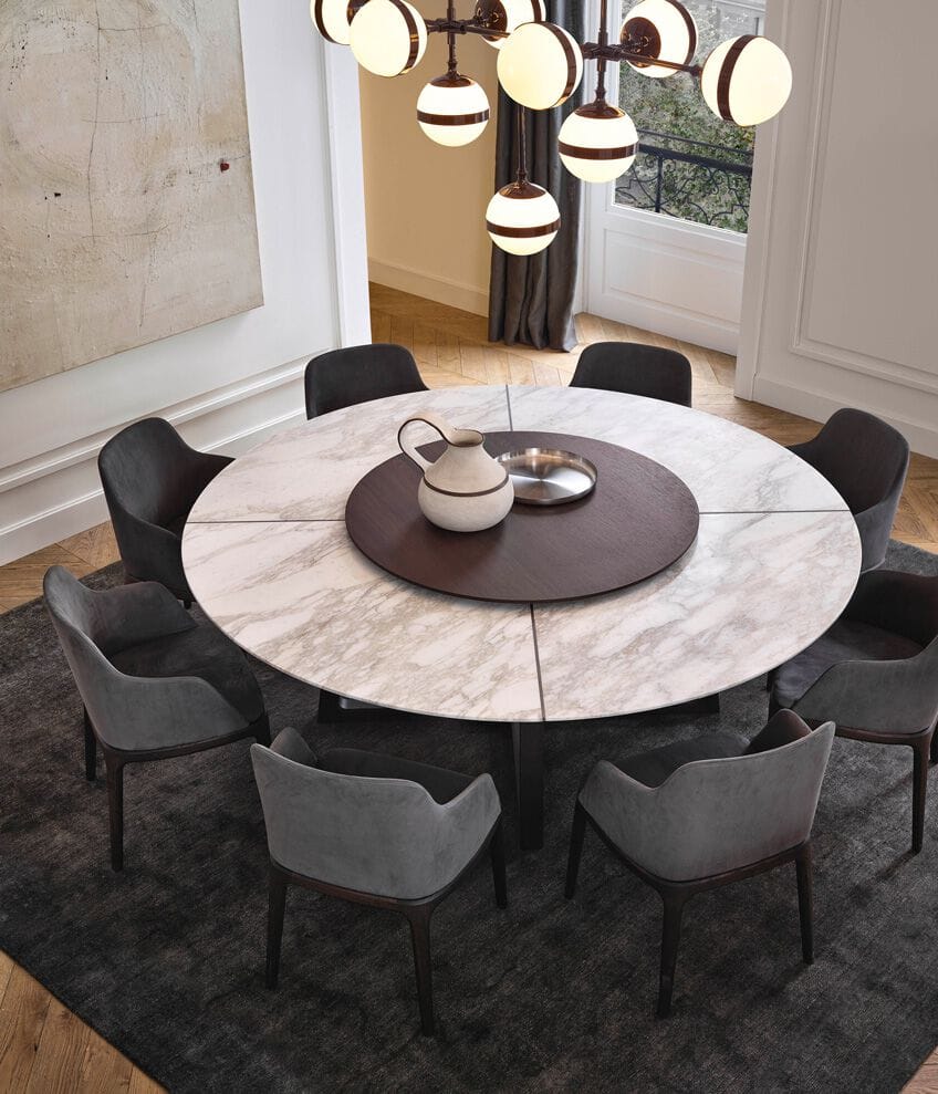 CONCORDE Round marble table with Lazy Susan By Poliform | design ...