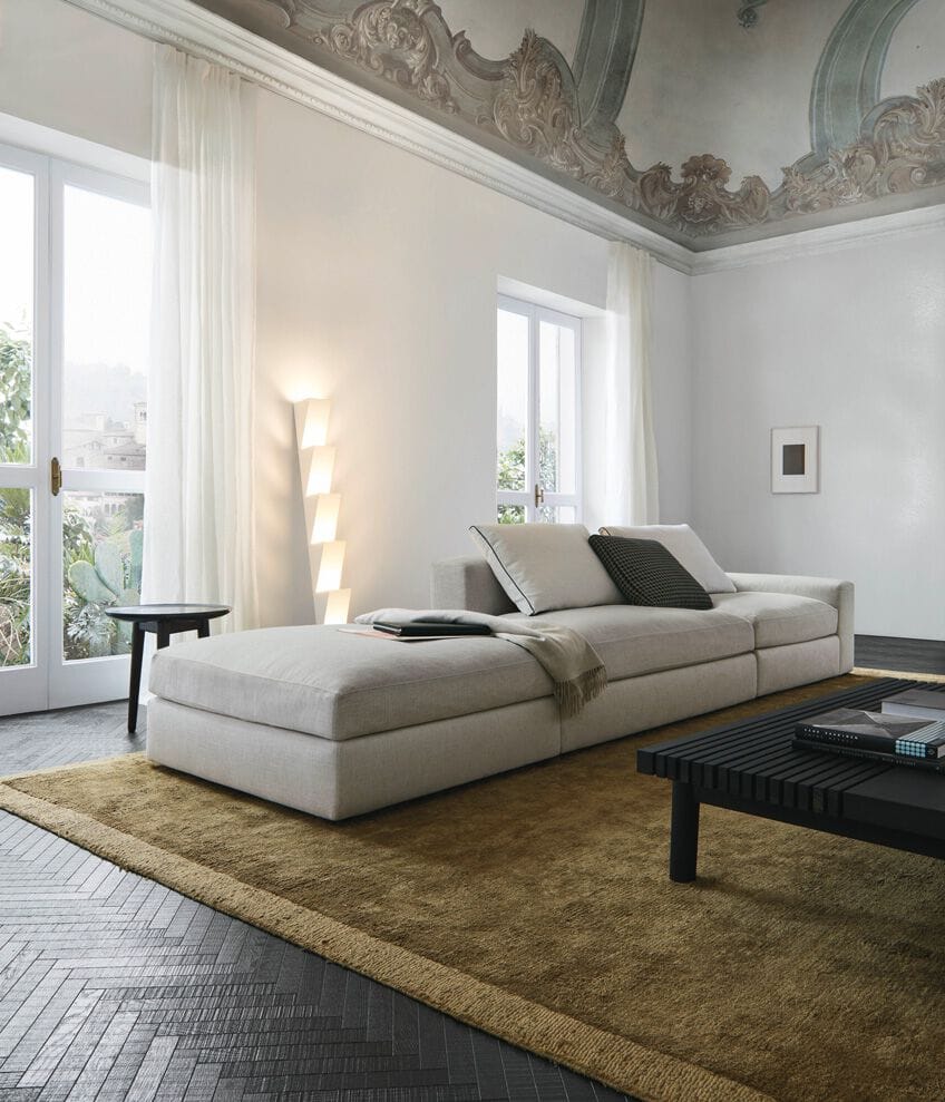 DUNE Fabric sofa with removable cover By Poliform | design Carlo Colombo