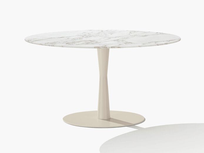 FLUTE Round marble table By Poliform | design Roberto Barbieri