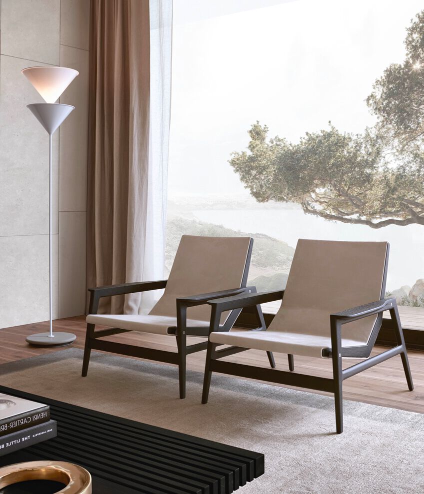 IPANEMA Leather armchair with armrests By Poliform | design Jean-Marie ...