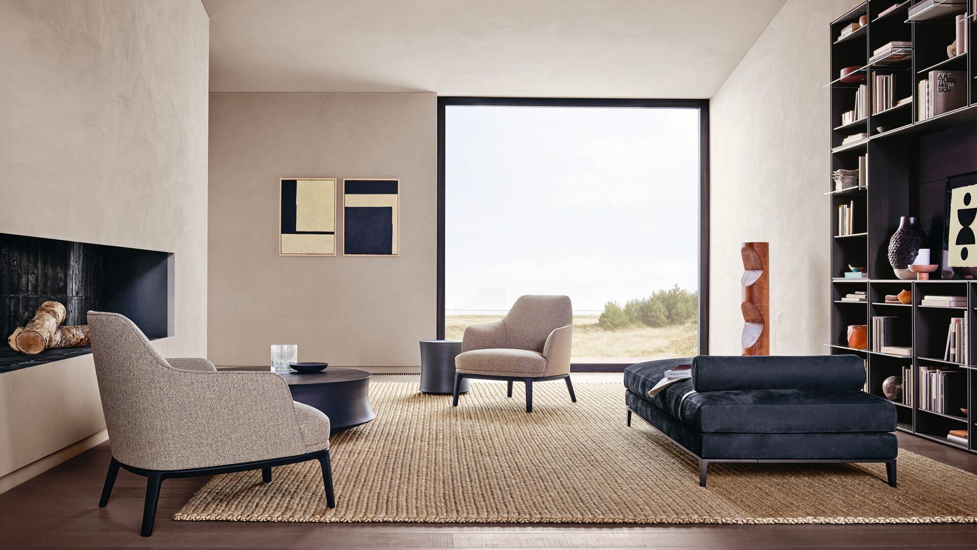 JANE LARGE Fabric armchair with armrests By Poliform | design Emmanuel ...