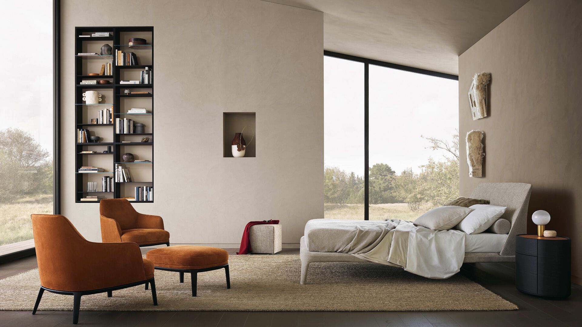 KELLY Fabric double bed with upholstered headboard By Poliform | design ...