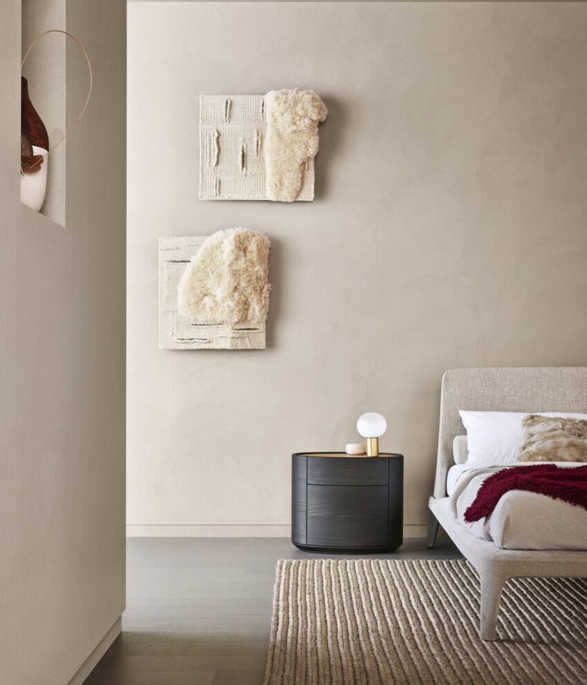 KELLY Oval wooden bedside table with drawers By Poliform | design ...