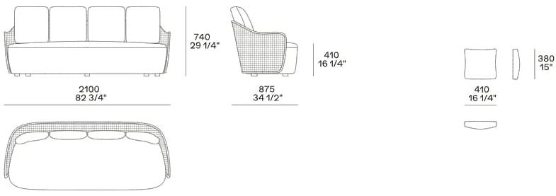 MAD OUT Garden sofa By Poliform