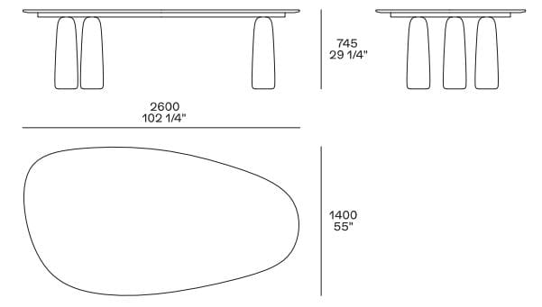 MONOLITH Cement garden table By Poliform