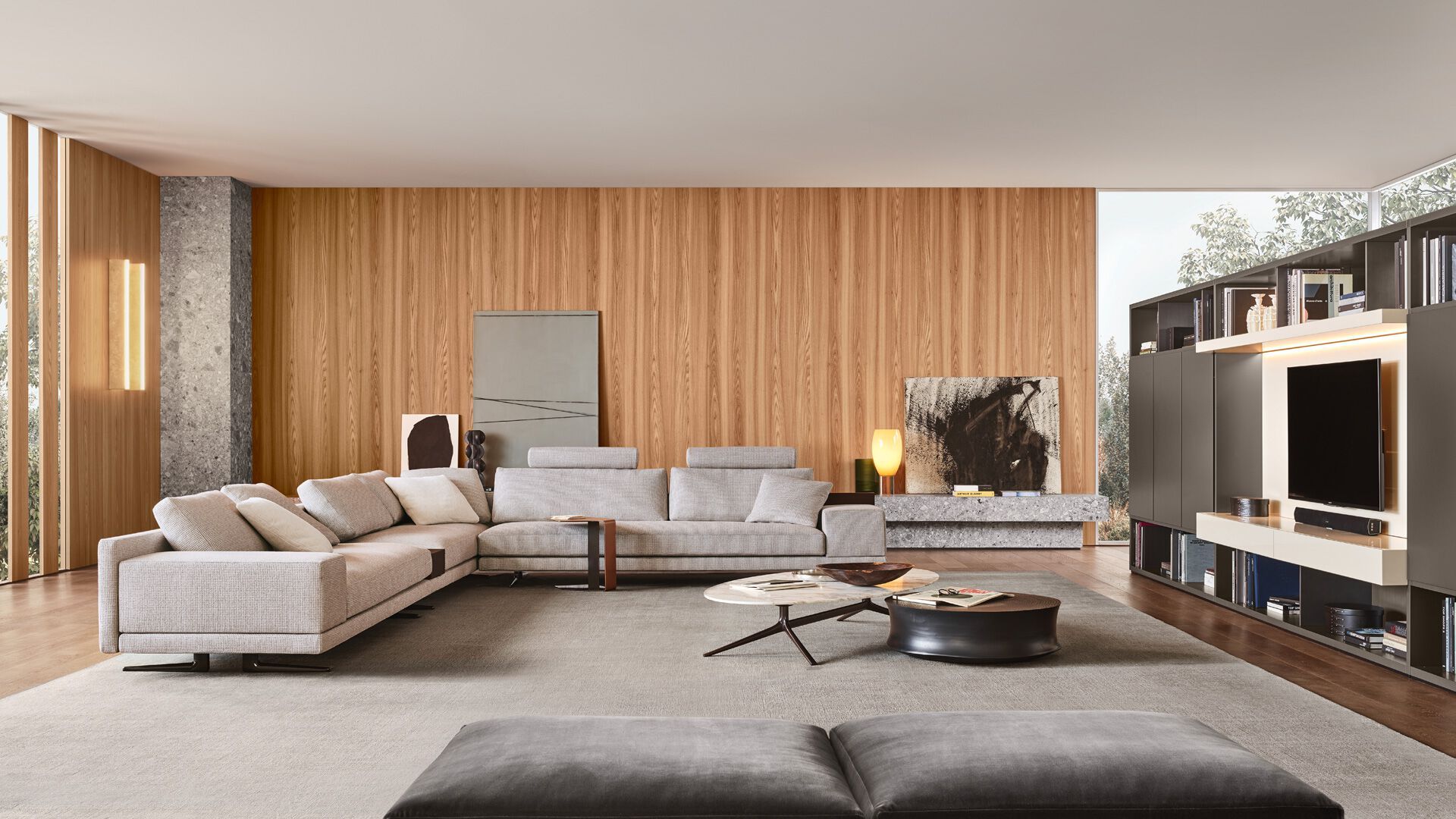 MONDRIAN Oval low marble coffee table By Poliform | design Jean-Marie ...