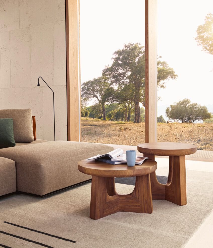 NARA Tavolino rotondo in legno By Poliform | design Jean-Marie Massaud