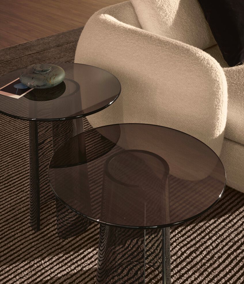 ORBIT Round glass coffee table By Poliform | design Jean-Marie Massaud