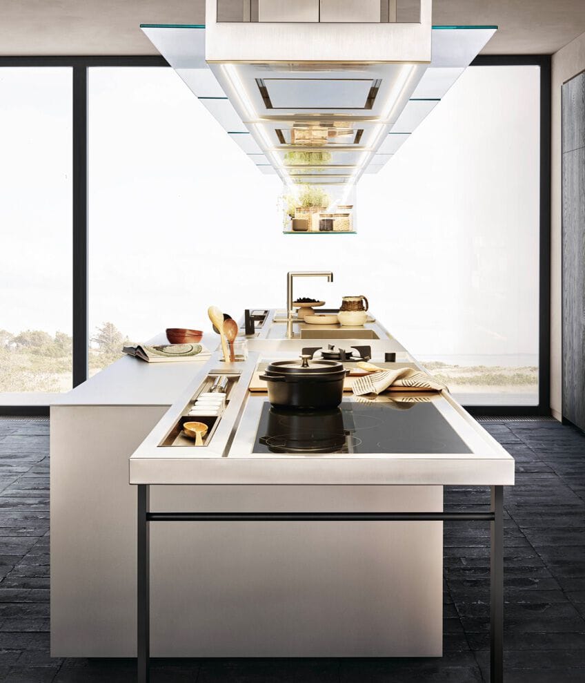 SHAPE Fitted kitchen with integrated handles By Poliform