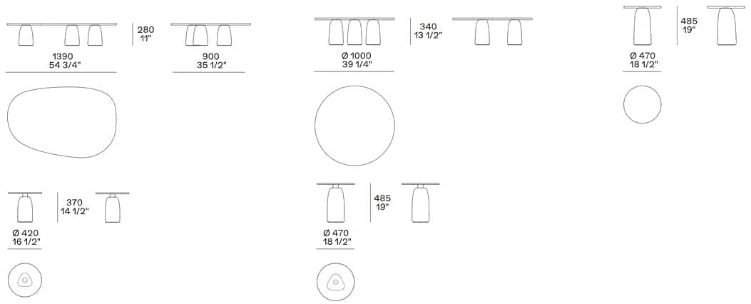 STRATA Round garden side table By Poliform