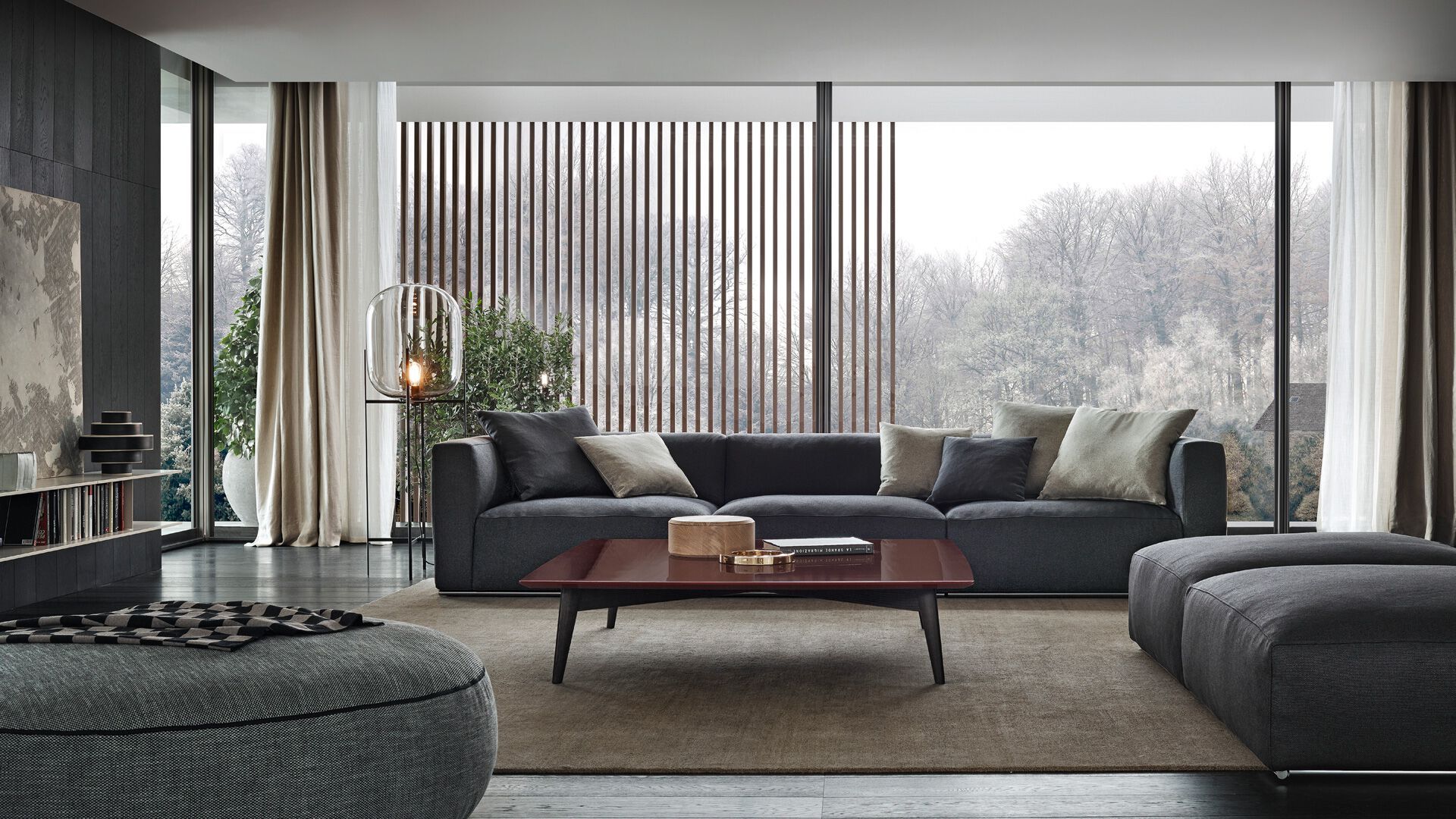 SHANGAI Sectional fabric sofa with removable cover By Poliform | design ...