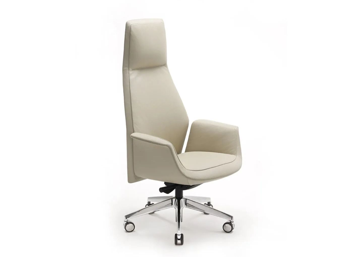 DOWNTOWN PRESIDENT Swivel high-back leather executive chair with 5 ...