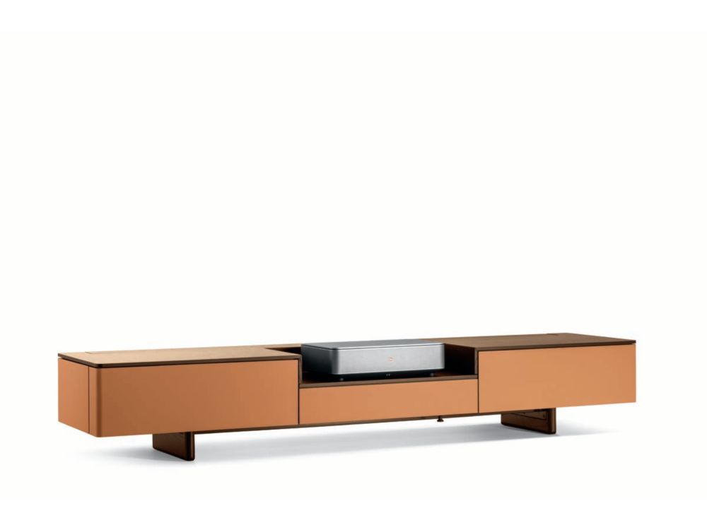 FIDELIO Tanned leather TV cabinet with drawers By Poltrona Frau ...